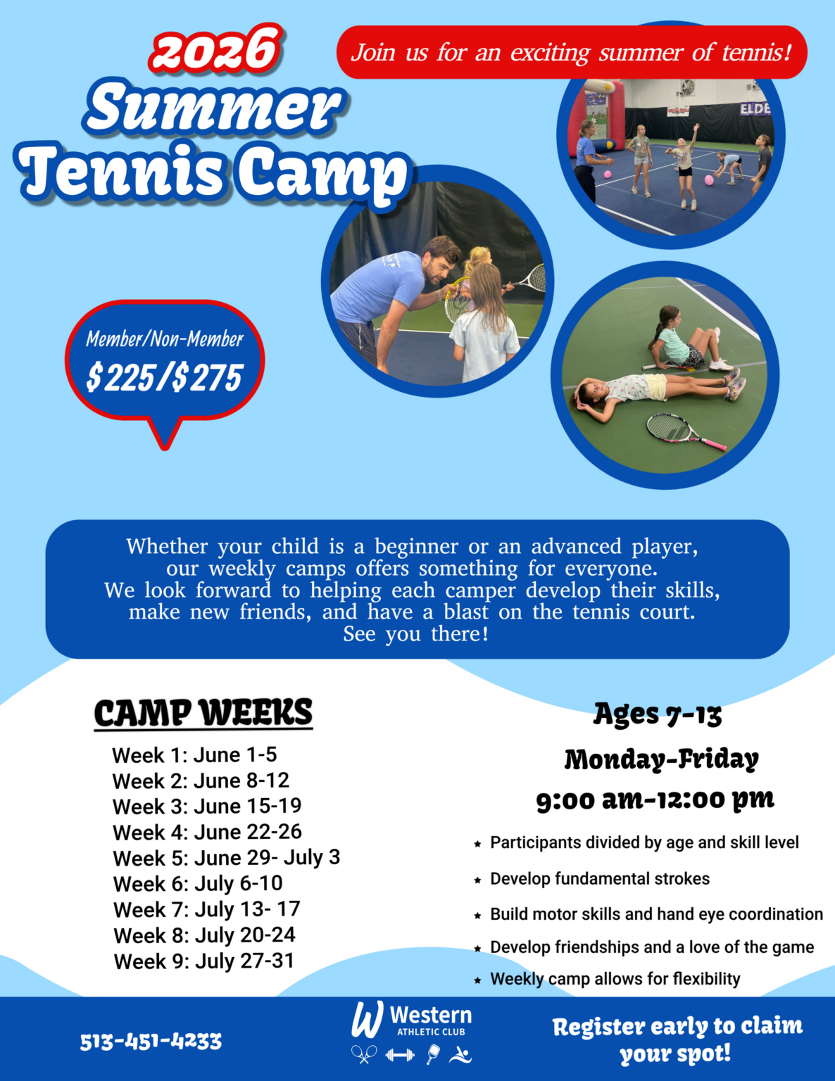 Western Athletic Club Junior Summer Tennis Camp - NANA